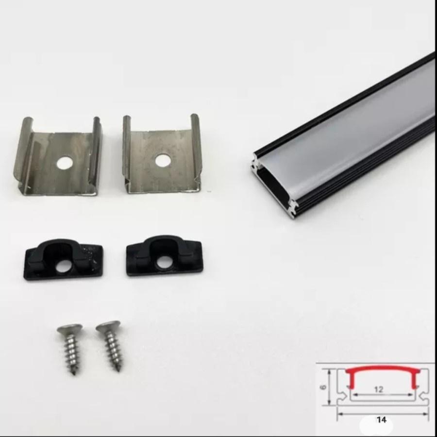 Jual Cover Led Strip 1m / Cover Aluminium Led Housing Panjang 1Meter ...