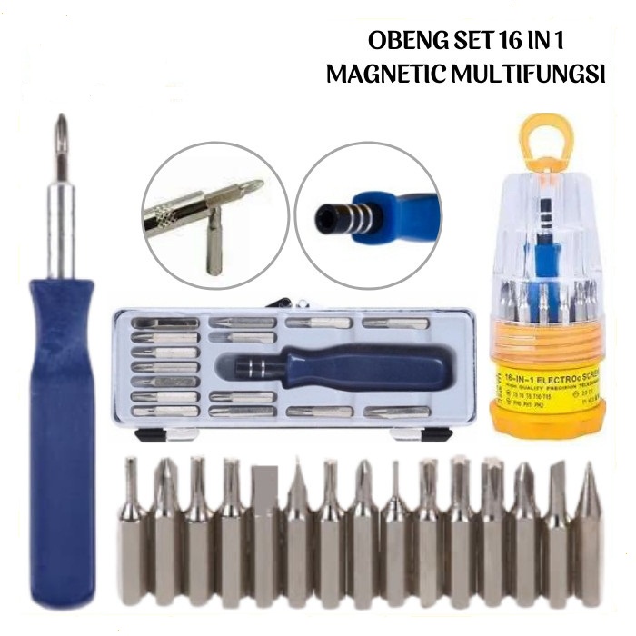 Jual SET OBENG MINI TOOL KIT 16 IN 1 SCREWDRIVER HANDPHONE ELEKTRONIK ...