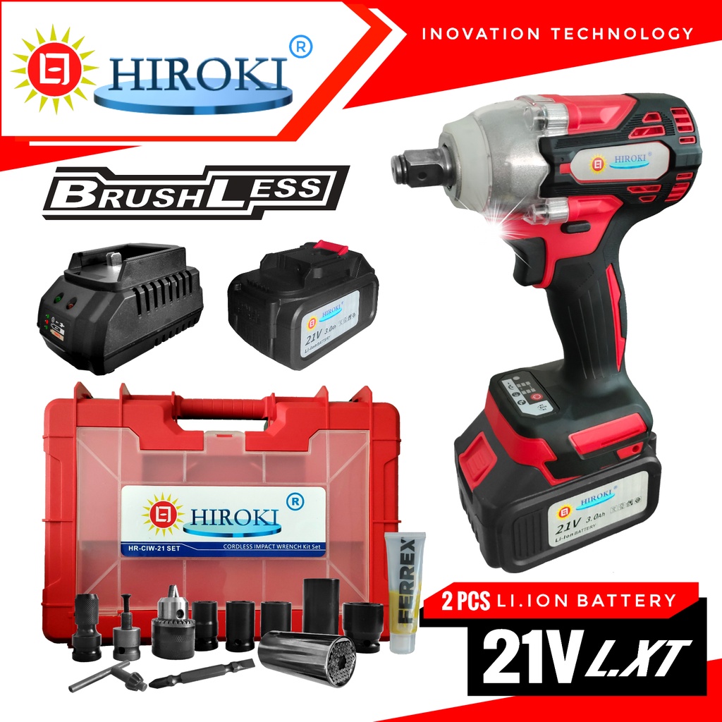 Jual Mesin Bor Cordless Koper Kit Impact Wrench ScrewDriver Set HIROKI ...