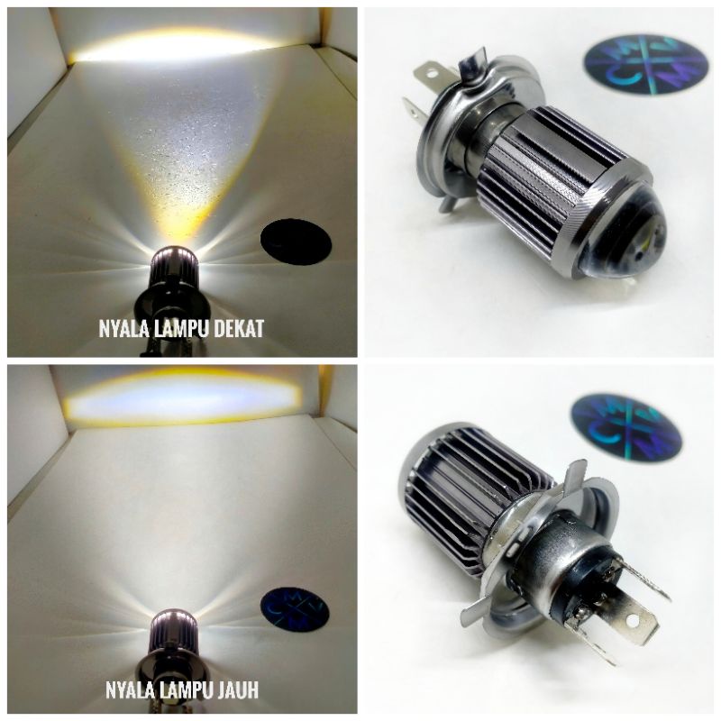 Jual LAMPU MOTOR LED H6 & H4 LASER PROJIE 2IN1 PUTIH KUNING / PROYEKTOR BOHLAM LAMPU DOP LED ...