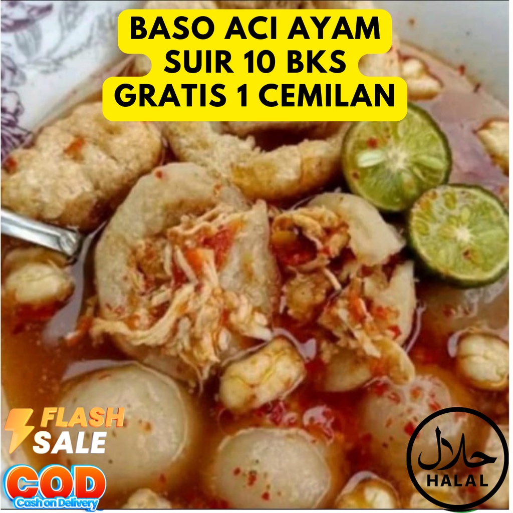 Jual Baso aci ayam suir 10 bungkus free 1 topping siomay mini 60gr ...