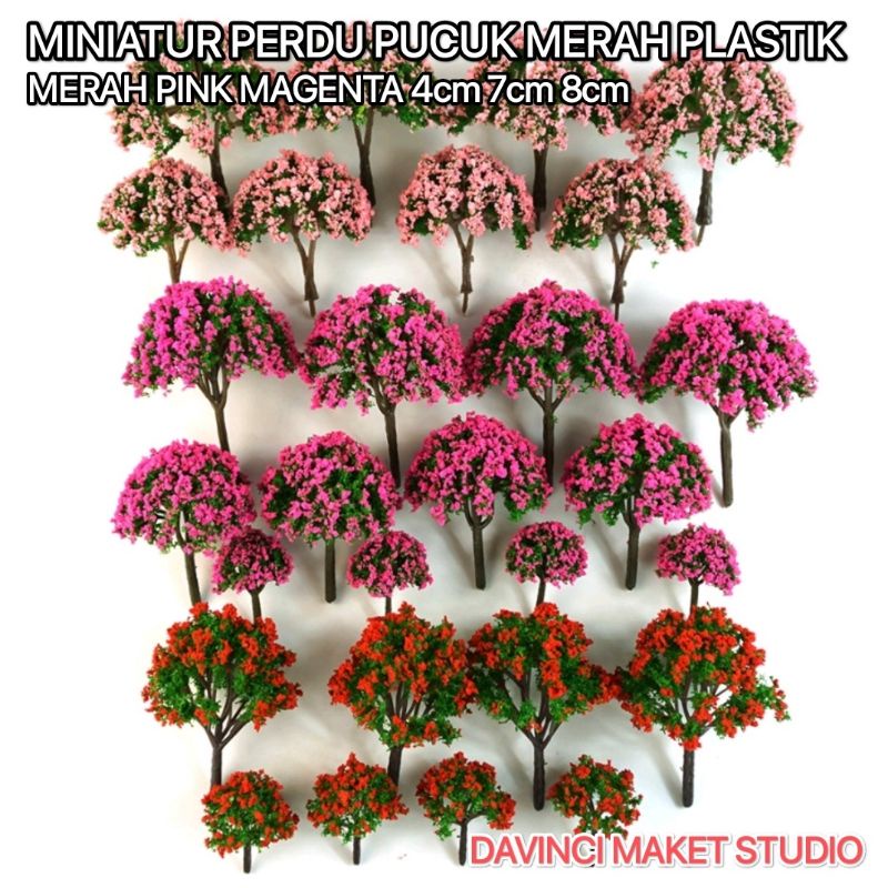 Jual Miniatur Pohon Pucuk Merah Cabang Plastik Satuan Maket Diorama ...