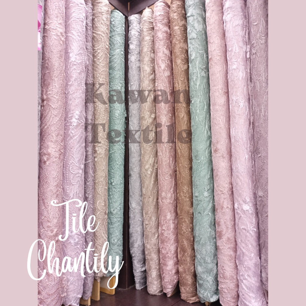 Jual Kain Brokat Tile Chantily Brukat Glitter Meteran | Bahan Brokat ... Jual Kain Brokat Tile Chantily Brukat Glitter Meteran | Bahan Brokat ...