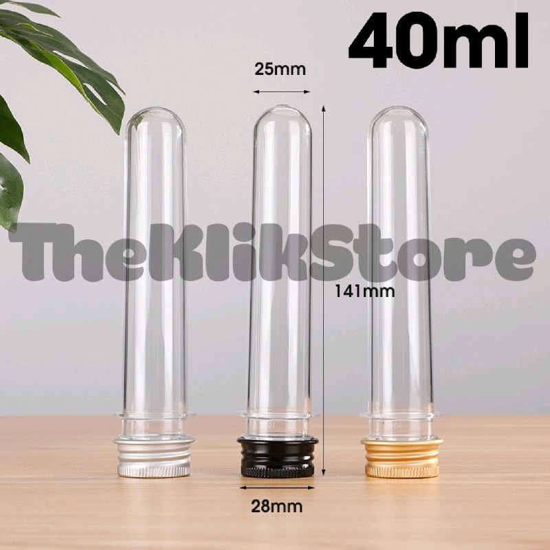 Jual 40ml Plastic Test Tube Bottle Aluminium Cap Botol Plastik Tabung ...