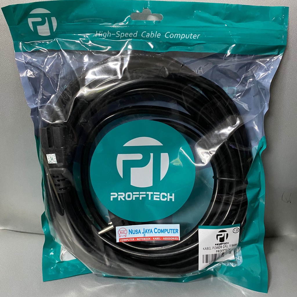Jual Kabel Power CPU PC 5Meter 1.25mm 5m Profftech Cable Power PC AC ...