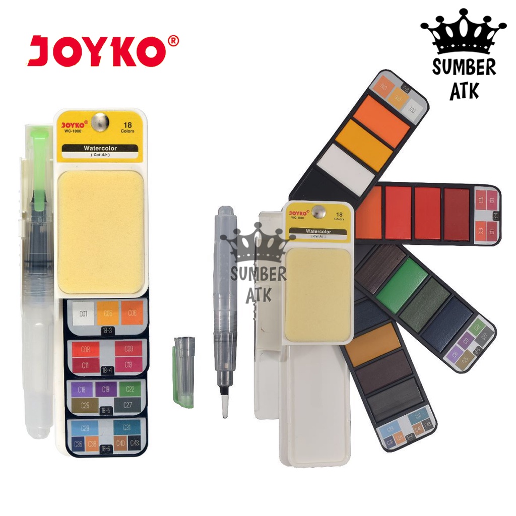 Jual Watercolor / Cat Air Joyko WC-1000 / 18 Color / Warna | Shopee ...