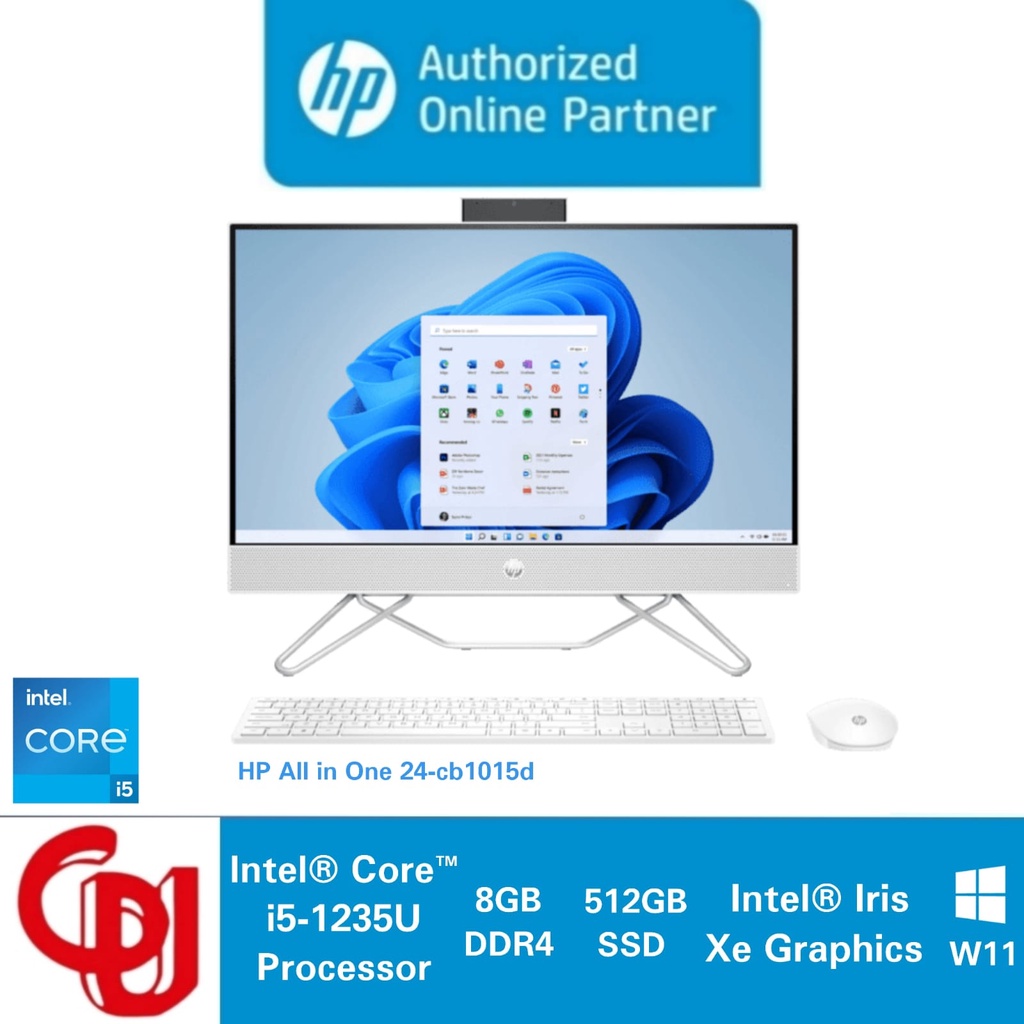Jual HP PC AIO 24-cb1015d i5-1235U 8GB 512GB SSD 23.8" FHD Win11 + OHS | Shopee Indonesia