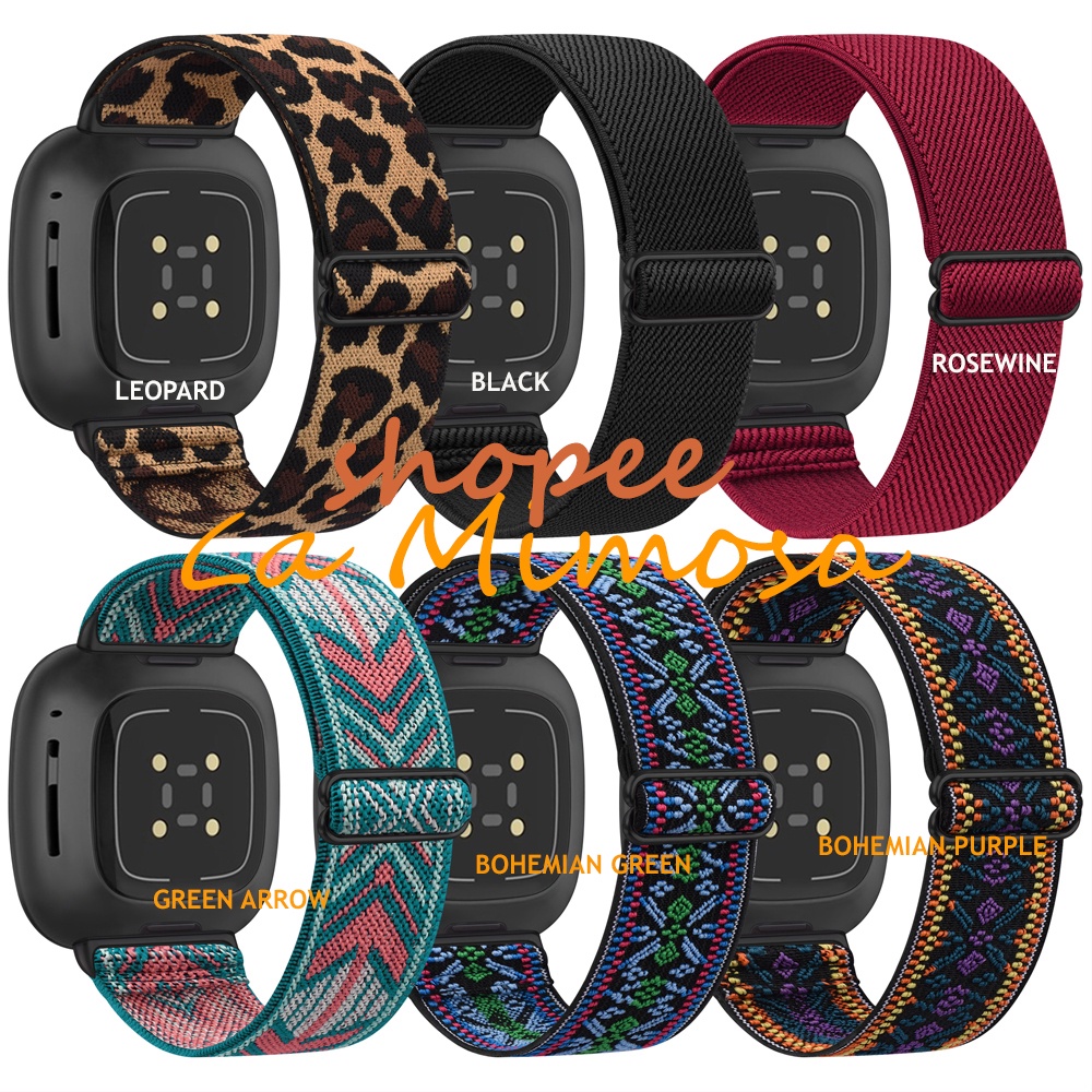 Jual Strap Elastic Woven Loop Fitbit Versa 3 Fitbit Versa 4 Fitbit ...