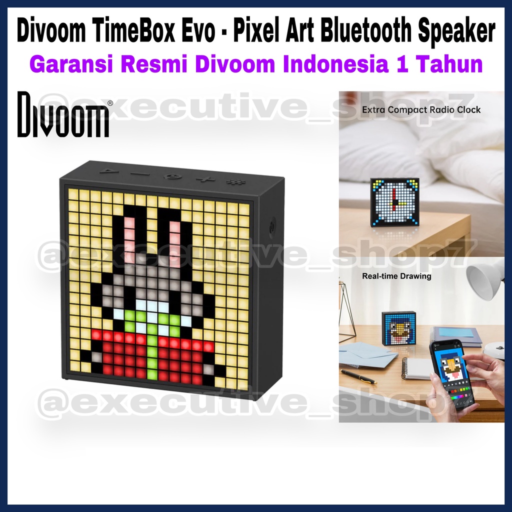 Jual Divoom TimeBox Evo - Pixel Art Bluetooth Speaker - Garansi Resmi Divoom Indonesia 1 Tahun ...