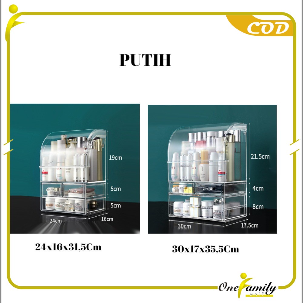 Jual ONE-K132 Rak Kosmetik Dengan Laci Anti Debu Tempat Make Up ...
