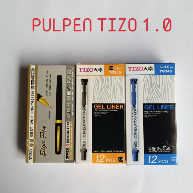 Jual Pulpen Tizo TG.340 1.0mm - Gel Liner -Bol pen (1pak=12Pcs)Tanda ...