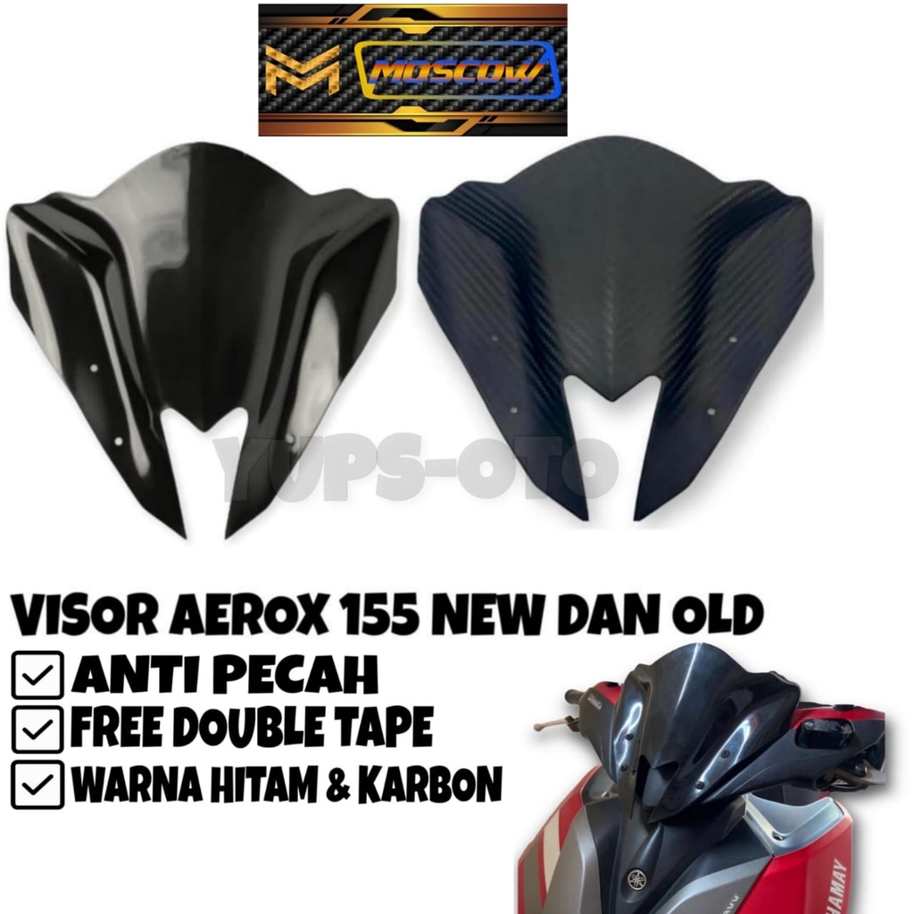 Jual VISOR TRANSFORMER KARBON HITAM KILAT YAMAHA AEROX 155 WINDSHIELND ...