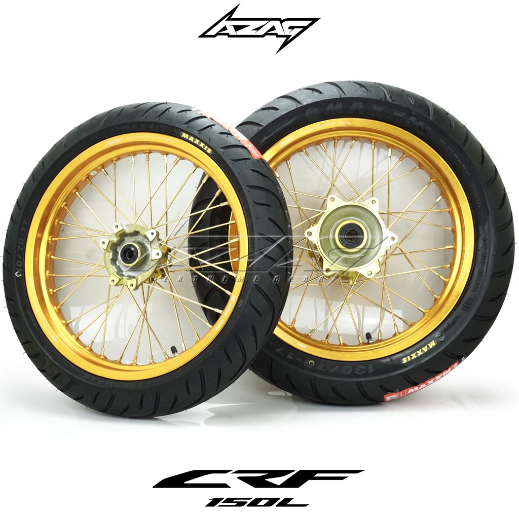 Jual BAN SET SUPERMOTO CRF150 VELG SCARLET TROMOL WILWOOD MAXXIS ...