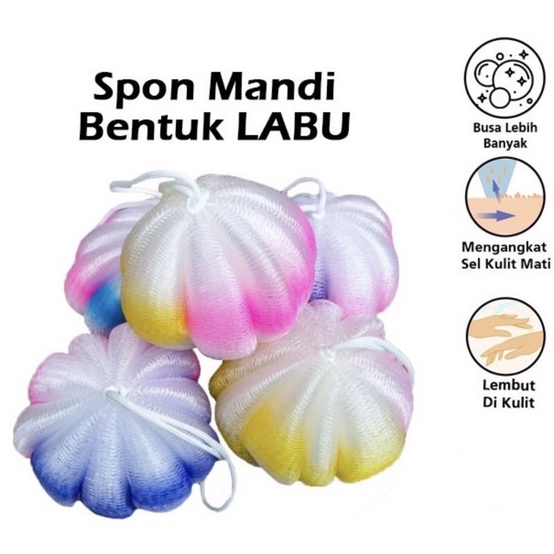 Jual SPON MANDI BULAT LABU PELANGI / BAWANG RAINBOW Warna-warni ...