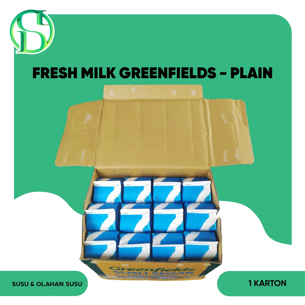 Jual GREENFIELDS Fresh Milk 1 karton / 12 pcs | Shopee Indonesia