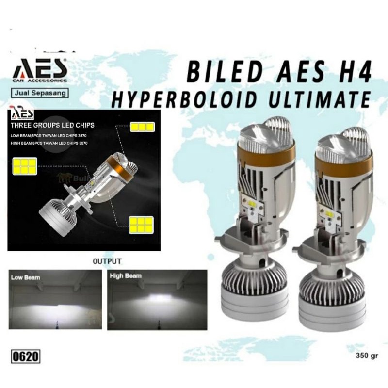 Jual Biled AES H4 HYPERBOLOID ULTIMATE H4 HI LOW BEAM H4 LASER Mobil / Mini Projector AES H4 ...