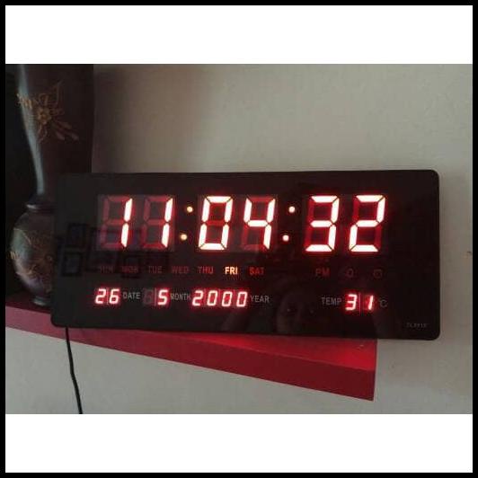Jual Jam Dinding Digital Led Meja Led Clock 3515 & 3516 Merah Ukuran ...