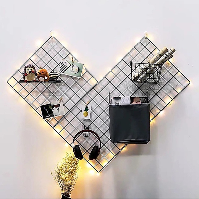 Jual Logam Baja Jaring Jaring Bingkai DIY Hiasan Dinding Grid Dekorasi ...