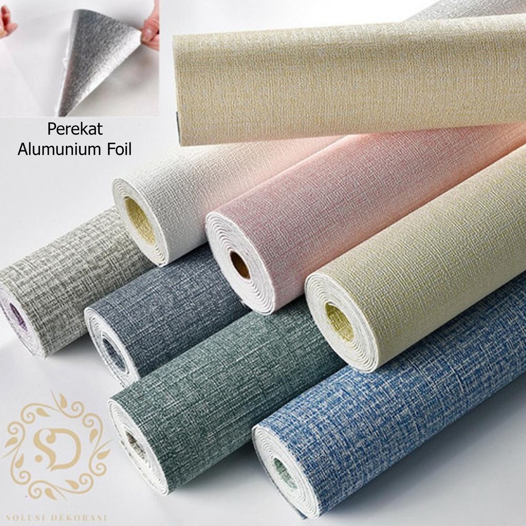 Jual Wallpaper Sticker dinding Linen Roll / Wallfoam Dinding Dekorasi ...