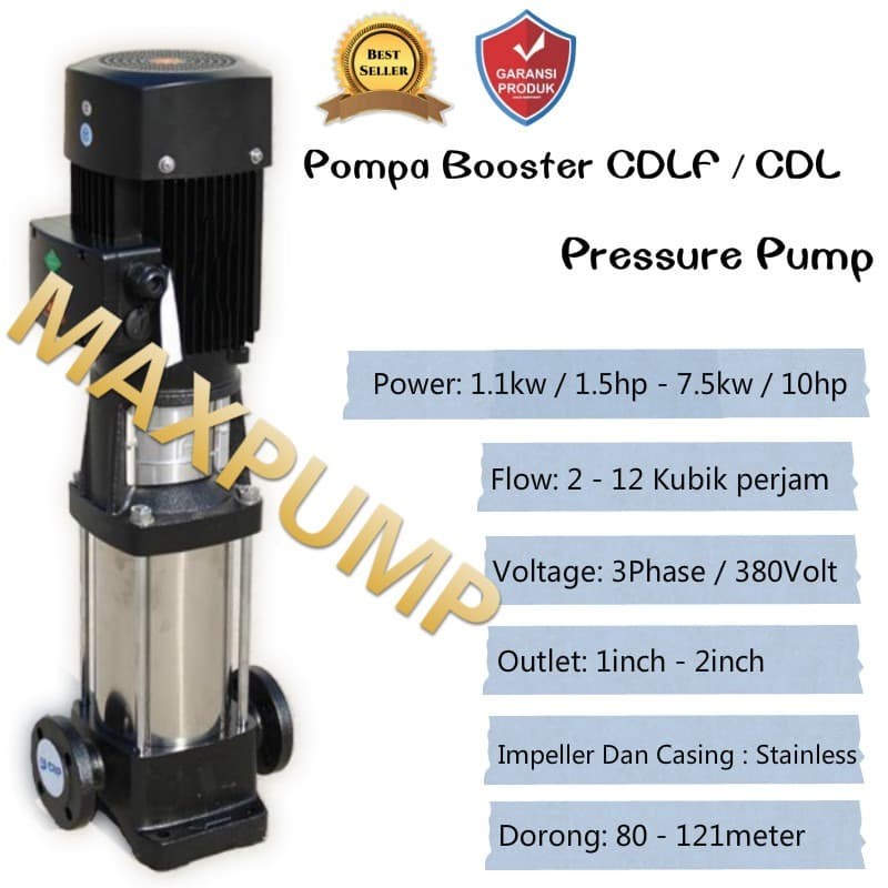 Jual MAXPUMP CDLF8-80-3 Pressure Pump Booster Pump Multi-Stage Pump ...