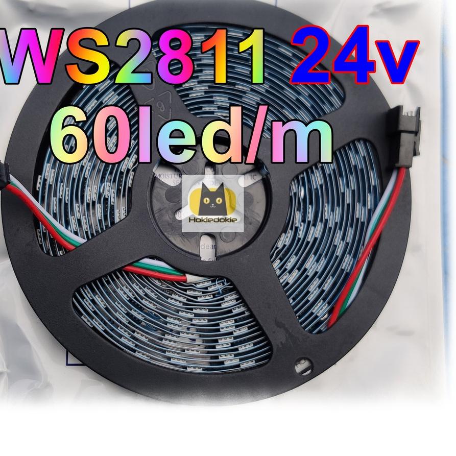 Jual Hot - Led strip rgb ws2811 24v 5m 300led Indoor ip30 PCB tebal ...