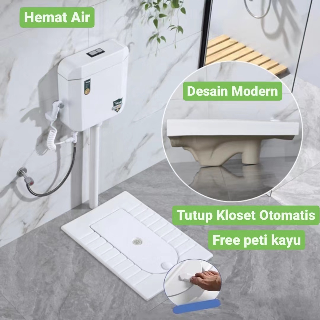 Jual Kloset Jongkok Mr.tao 1set flush Penutup kloset Otomatis + Tanki Air (instant) | Shopee ...