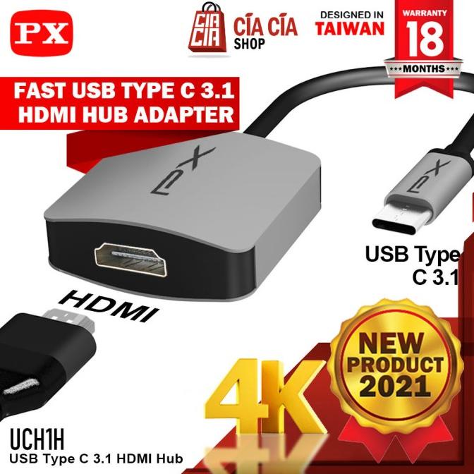 Jual Converter USB Type-C to HDMI 4K UHD PD Hub Adapter PX UCH-1H always ready! | Shopee Indonesia