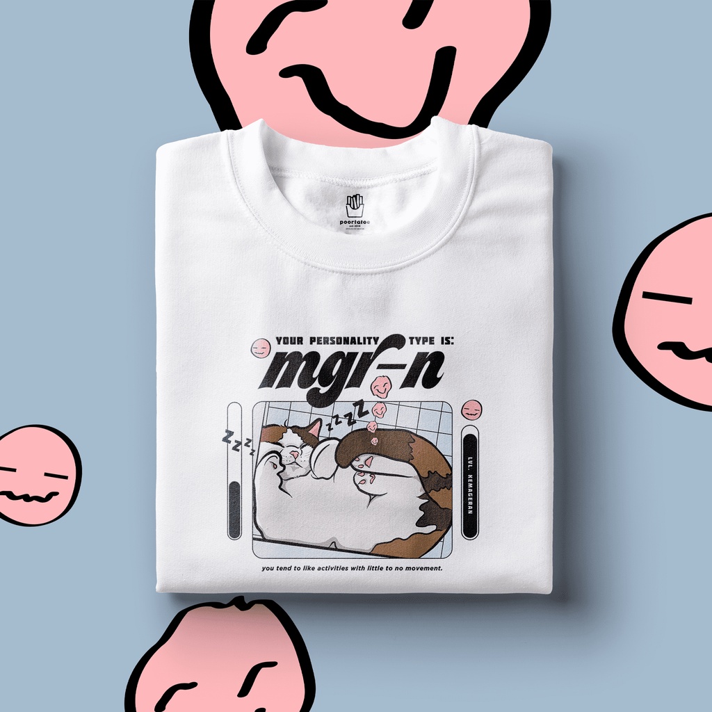 Jual MBTI KUCING MGR-N (MAGERAN) #B TEE / TSHIRT | Shopee Indonesia