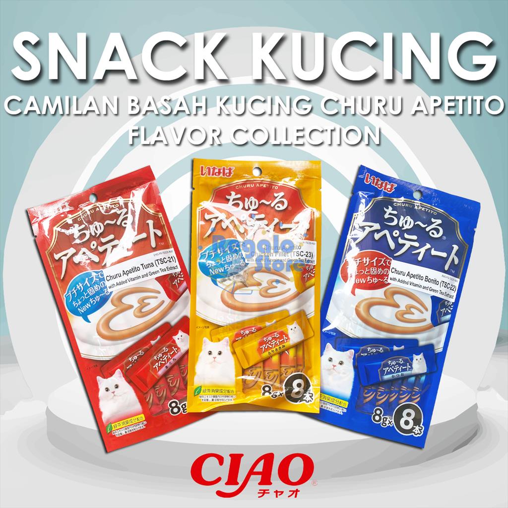 Jual SNACK KUCING LIQUID CIAO CHURU APETITO TUNA BONITO CHICKEN COLLECTION | Shopee Indonesia