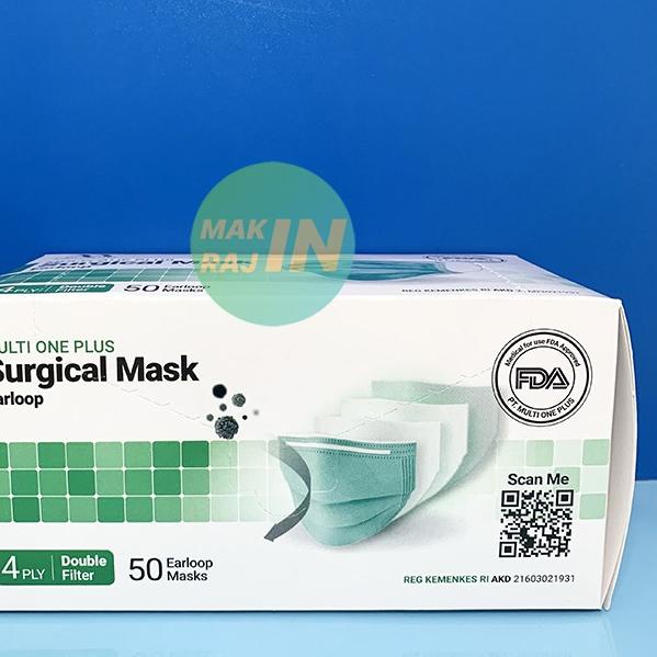 Jual FREE ONGKIR![4 Ply] Multi One Plus SURGICAL Mask [Isi 50 Pcs ...