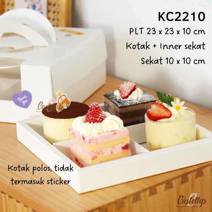 Jual Kotak Dus Box Kue + Inner Sekat KC2210 Mini Cake Tart Bolu Spiku ...