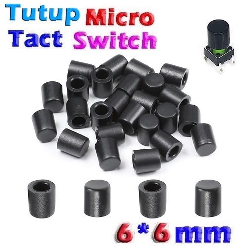 Jual Tutup Hitam Plastik Kepala Micro Tactile Switch Cap 6x6mm Tombol ...