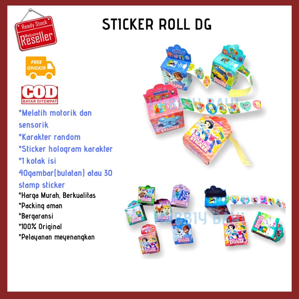 Jual (COD) ROLLING STICKER DG Agen Toko Grosir mainan edukasi sensorik ...