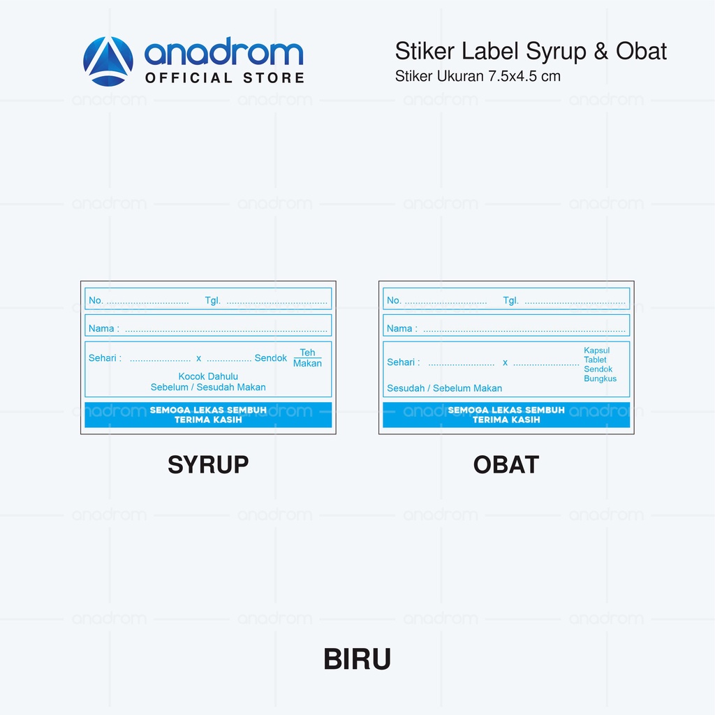 Jual Stiker Label Syrup & Obat I Sticker Label 1 PACK Isi 40 Pcs I ...