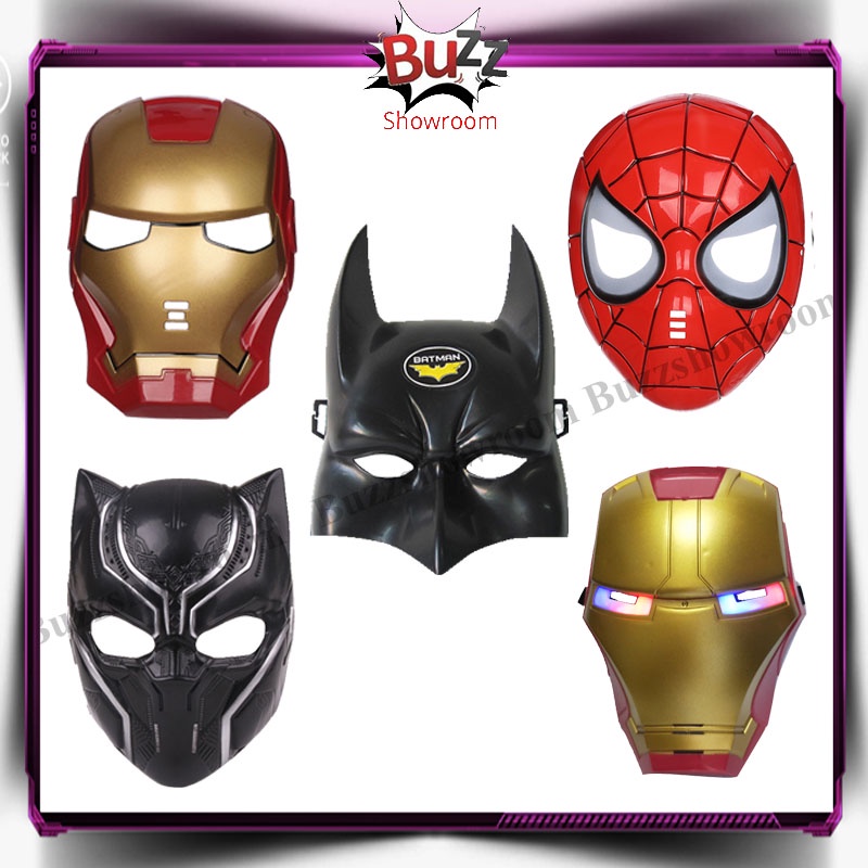 Jual Topeng Anak Karakter Superhero Iron man Black Panther Avengers ...