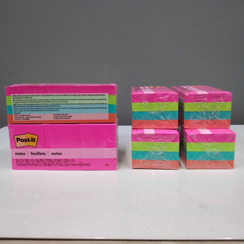 Jual 3M post it 653AN warna neon sticky note 35mmx48mm memo tempel ...