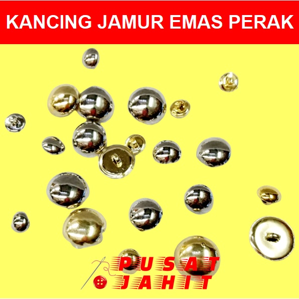 Jual KANCING BAJU JAMUR METAL BESI MAS PERAK | Shopee Indonesia