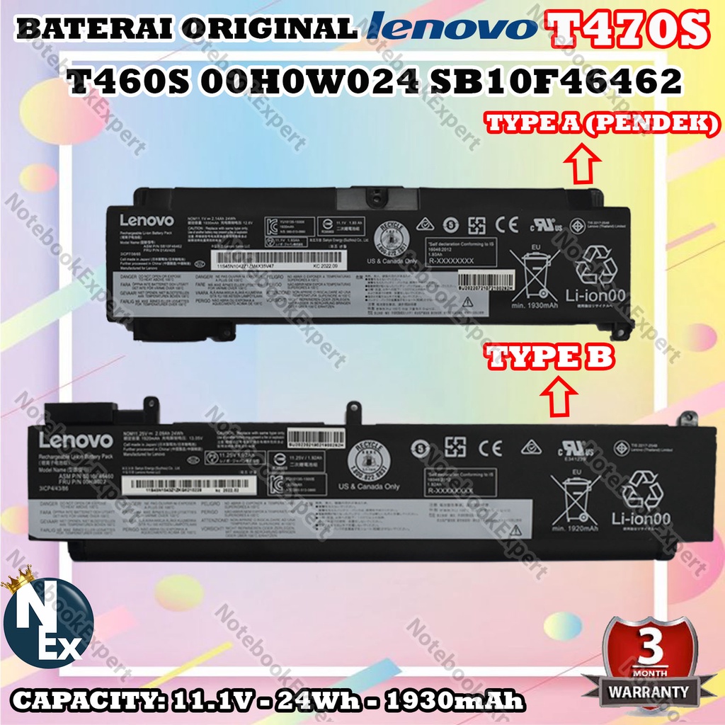 Jual Baterai Lenovo Thinkpad T460s T470s 00HW024 00HW025 01AV407 ...