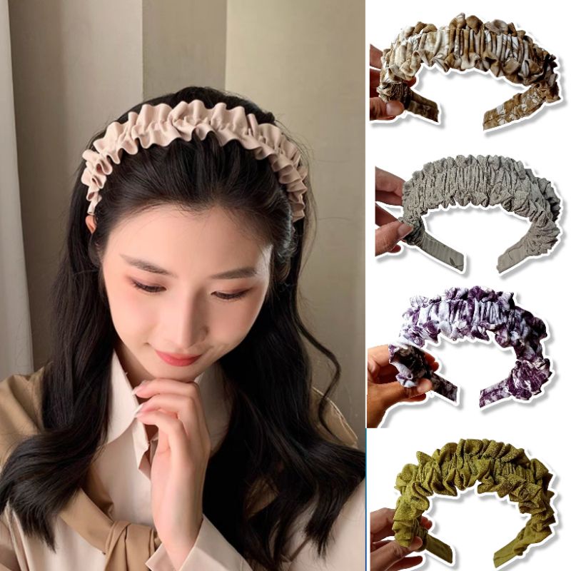 Jual Bando Kerut Nagita Model Korea Bando Bandana Kerut Korea Jumbo ...