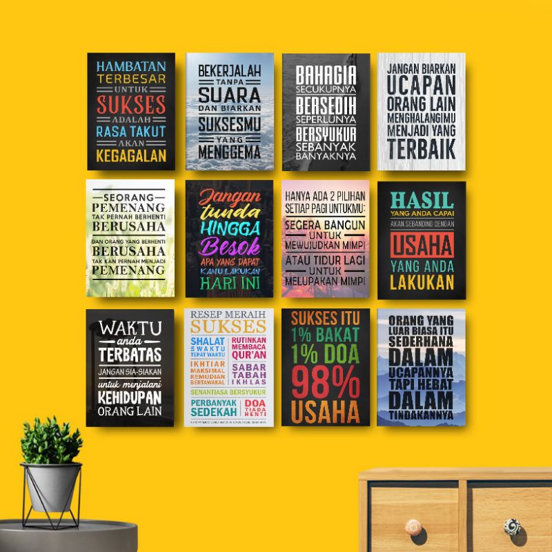 Jual Hiasan Dinding Quotes Motivasi Poster Kayu Pajangan Ruangan Kantor ...