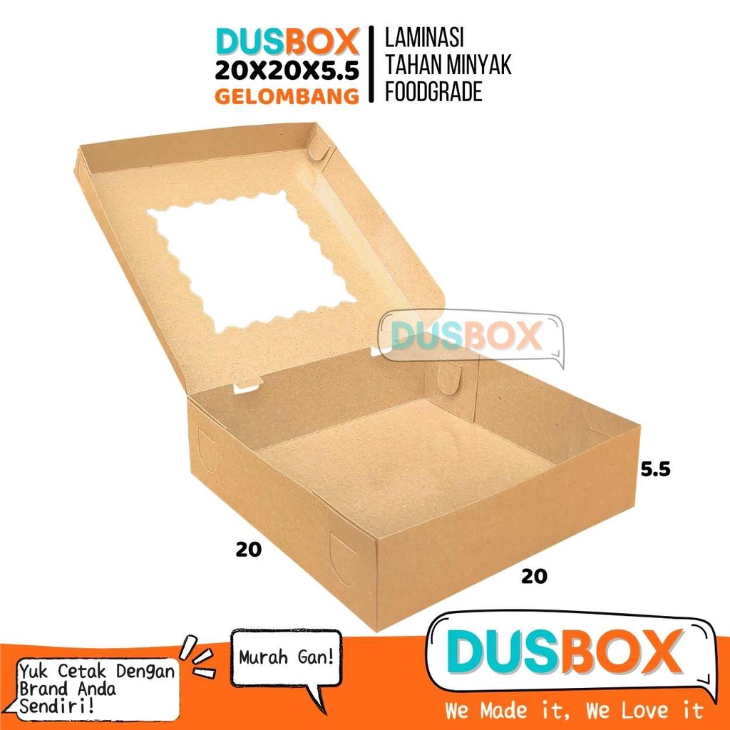 Jual Box Nasi Kotak Jendela 20x20x5 / Box Nasi / Box Catering / kotak ...