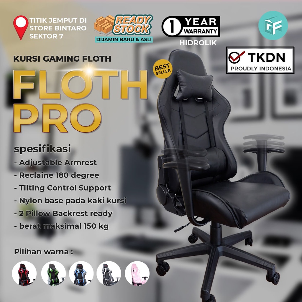 Jual Kursi Gaming Floth / Bangku Gaming / Gaming Chair / Kursi Gamers ...
