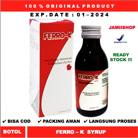 Jual FERRO-K SYRUP - VITAMIN SUPLEMEN MAKANAN ANAK DAN DEWASA - Botol ...
