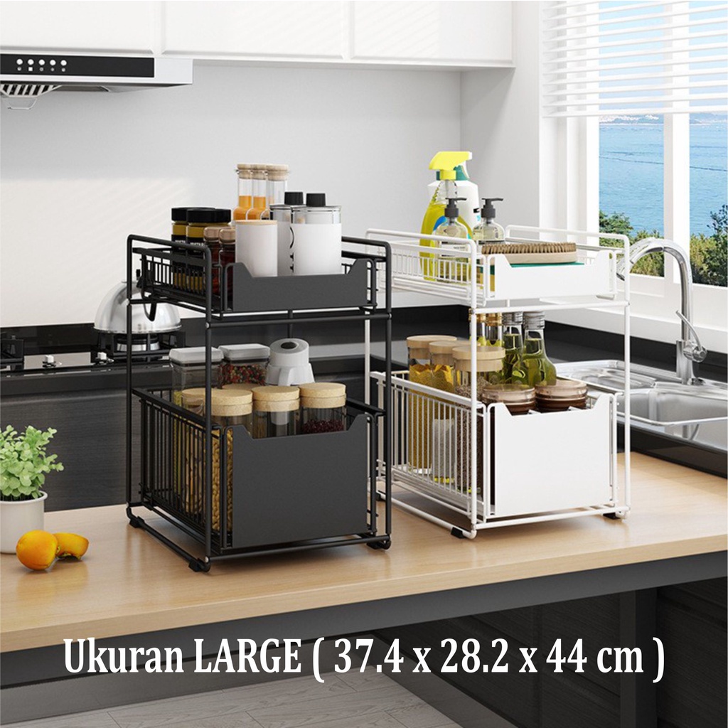 Jual Mega_1688 Rak Dapur Serbaguna Nordic Style Lemari Laci Geser ...
