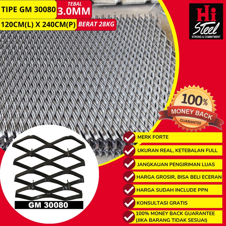 Jual Expanded Metal Besi Tipe GM 30080 - 120cm x 240cm | Shopee Indonesia