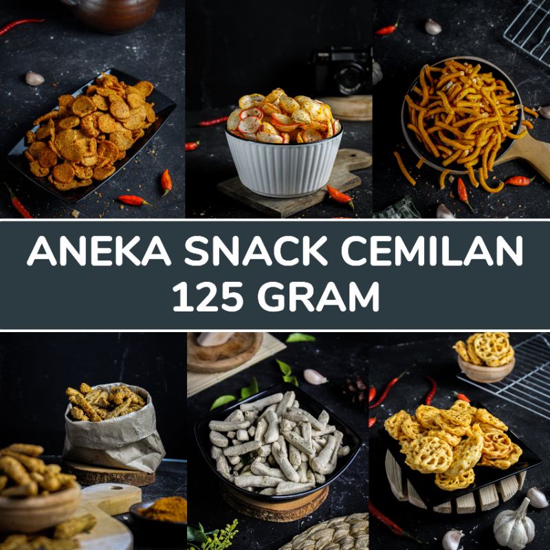 Jual Aneka Snack Cemilan Pedas Manis Asin Kiloan Serba 125 Gram | Shopee Indonesia