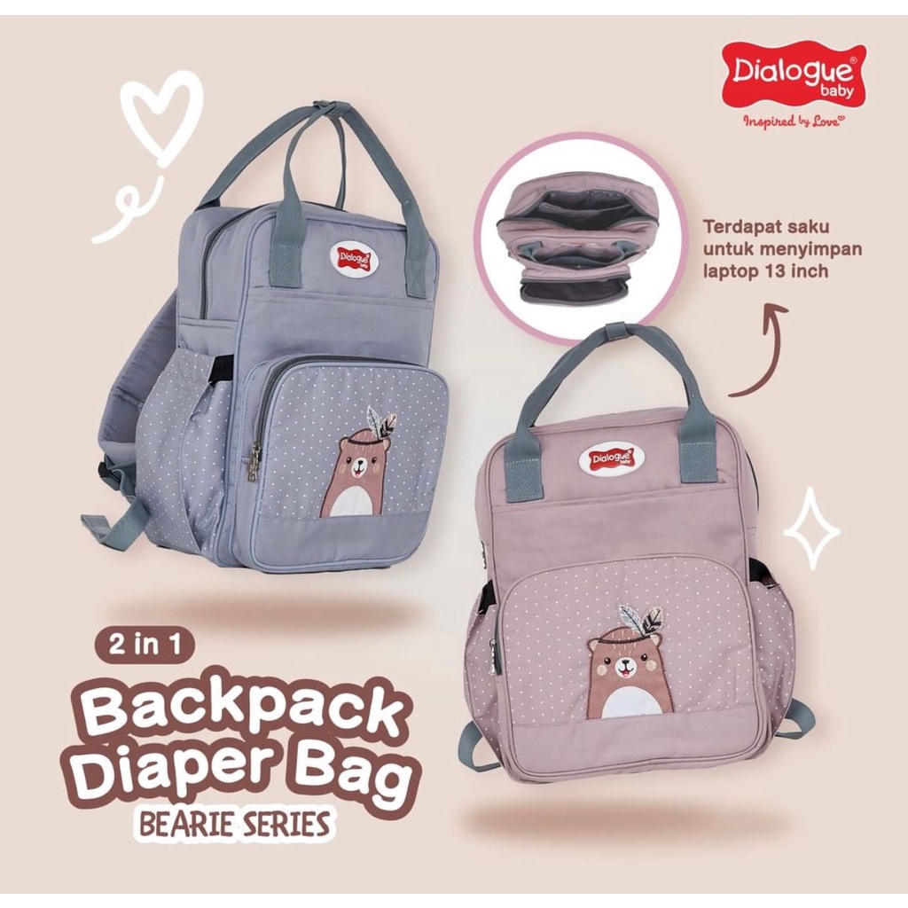 Jual Dialogue Baby Tas Ransel Bearie Series - DGT7316/ Diaper Bag/ Tas ...