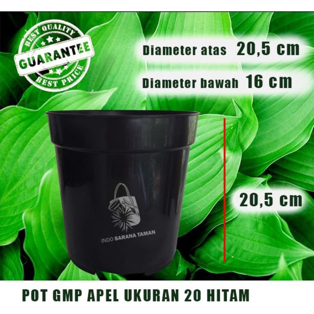 Jual POT GMP APEL 20 HITAM Pot Tanaman Pot Tinggi Pot Bunga Pot Plastik ...