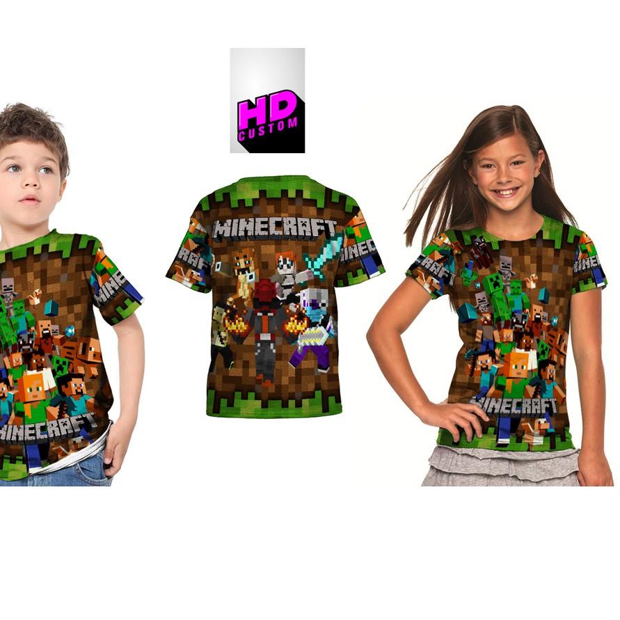 Jual Quality Control Kaos Baju Anak Full Printing Custom New MINECRAFT ...