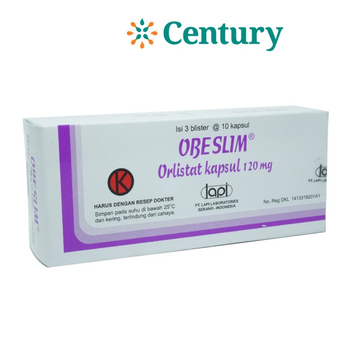 Jual OBESLIM 120 MG 1 STRIP ISI 10 KAPSUL / ORLISTAT / PELANGSING ...